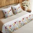 Bed Runner for Queen Size Bed, Colorful Floral 3 Pcs Bedding Runner Set ...