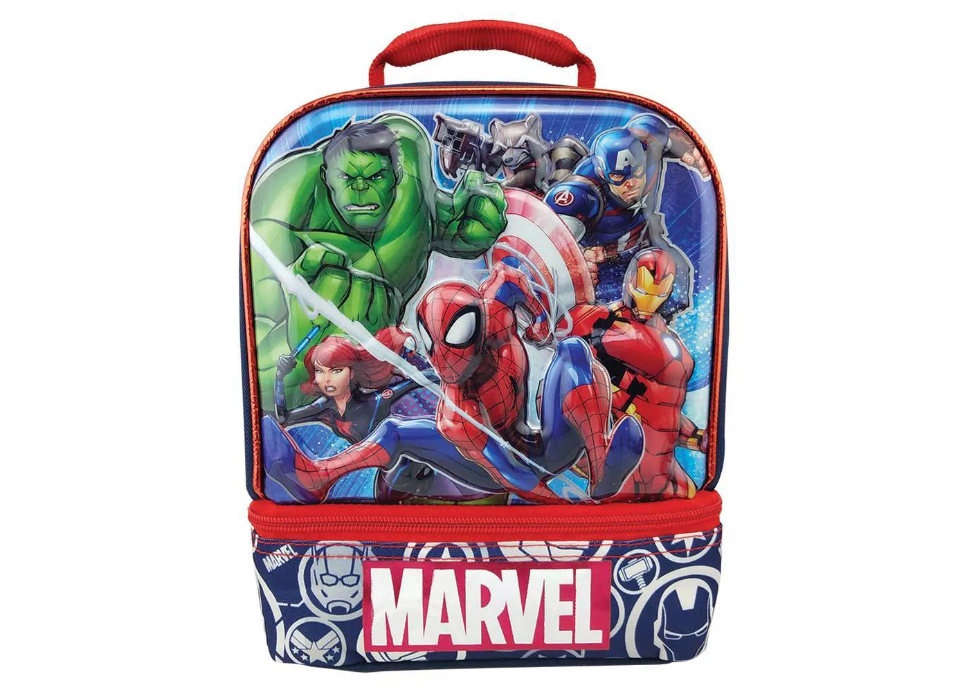 Marvel Universe 6D Laser Dual Compartment Lunch Bag - Navy - Walmart.com