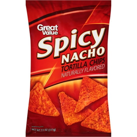 Great Value Spicy Nacho Tortilla Chips, 11 oz - Walmart.com