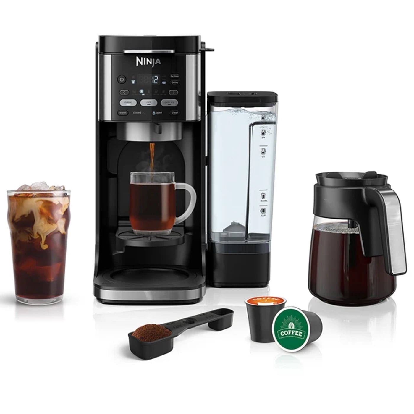 Ninja DualBrew Hot & Iced Coffee Maker, Black, Refurbished, 12-Cup ...