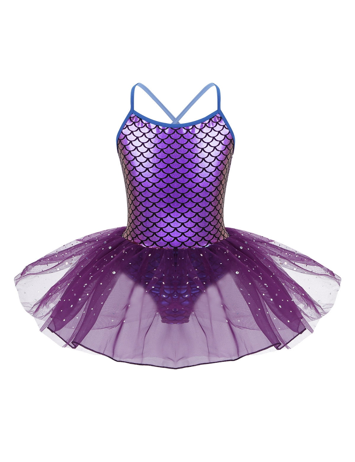 iEFiEL Girls Glitter Mermaid Costume Ballet Dance Gymnastics Leotard ...