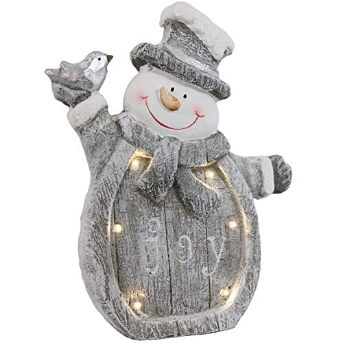 Sunnydaze Joyful Snowman Indoor Christmas Decoration with LED Lights ...