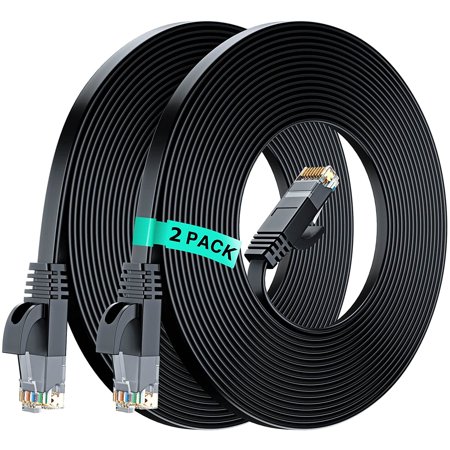 Maximm Cat 6 Ethernet Cable 50 ft Flat Wire, Internet Network LAN Cable ...