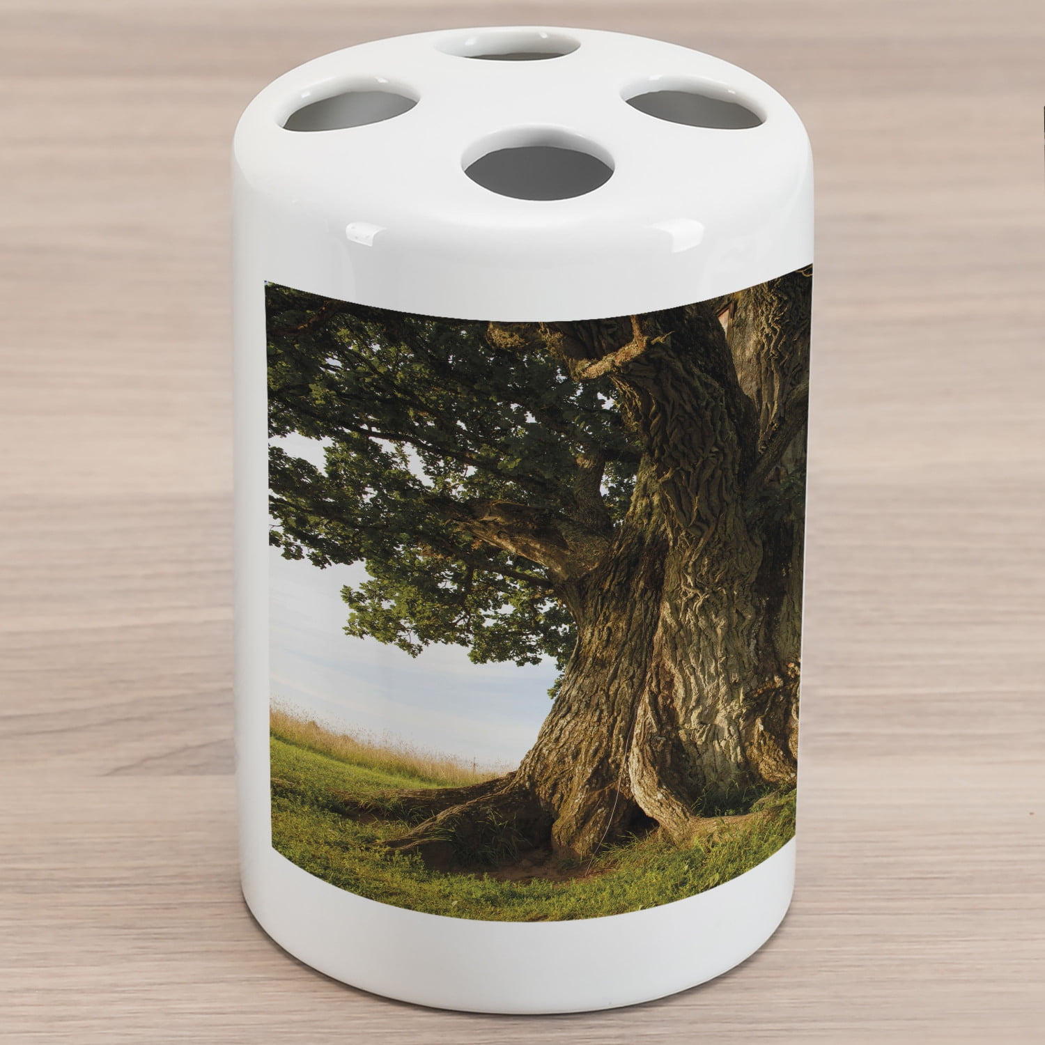 Nature Ceramic Toothbrush Holder, Majestic Oak Tree on Grass Estonia ...