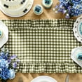 COM1950s Ruffled Scalloped Table Runner, Washable Long Strip Mat ...