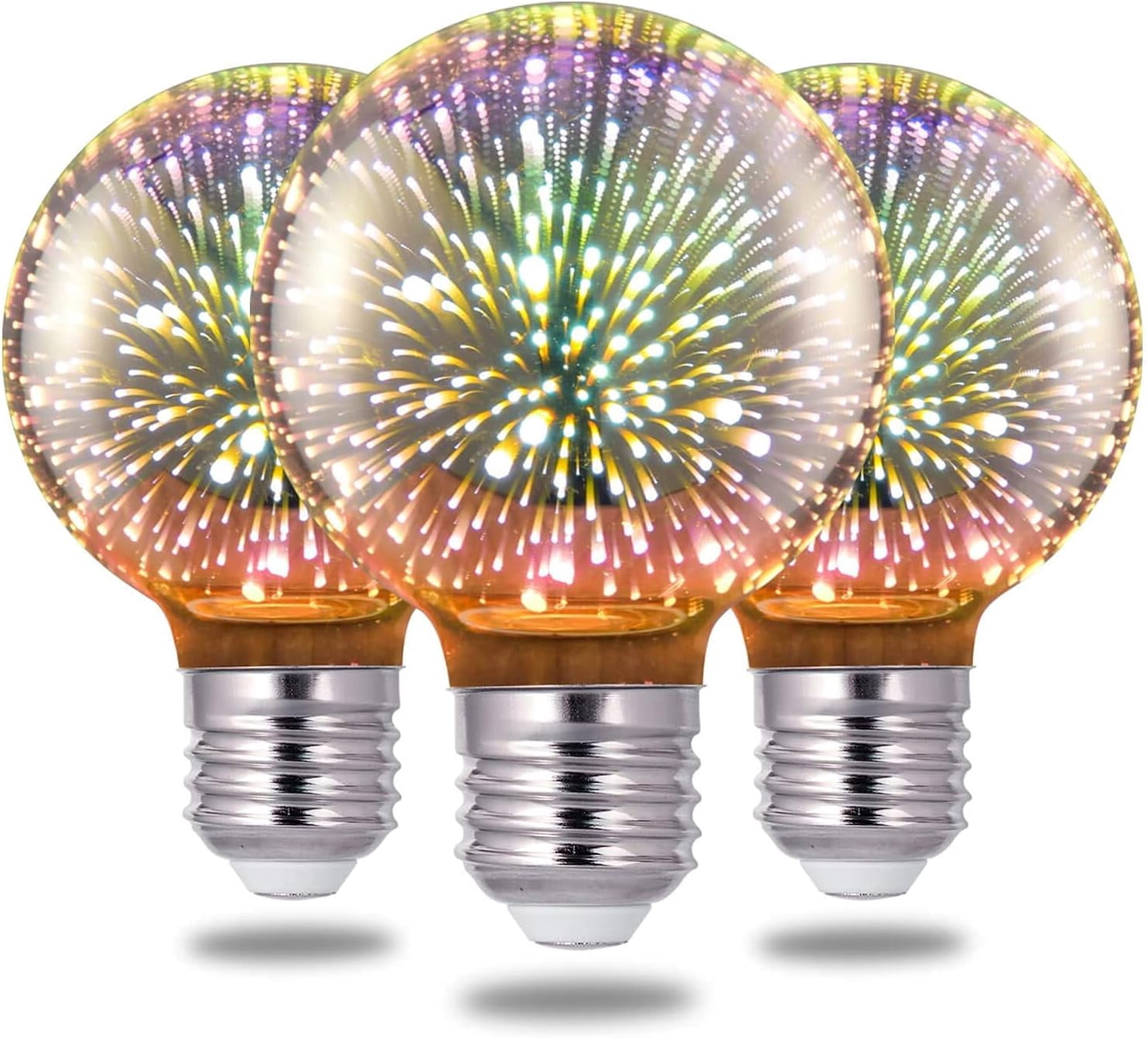LINLIN 3 Pack 3D Firework Bulb Firework Light Bulb E27 AC 85-265V 4W ...