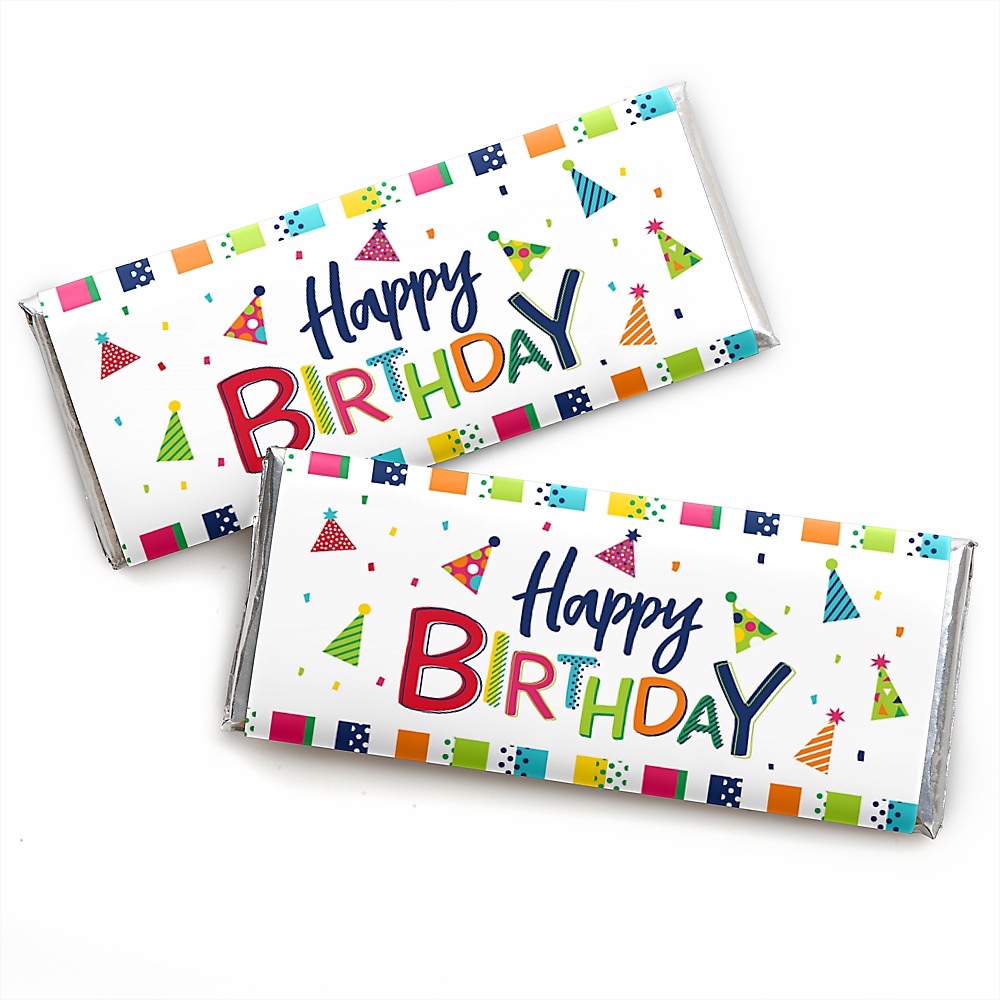 Cheerful Happy Birthday Candy Bar Wrapper Colorful Birthday Party Cheerful Happy Birthday Candy Bar Wrapper Colorful Birthday Party