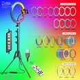 Bower 12-inch LED RGB Ring Light Studio Kit with Special Effects; Black ...