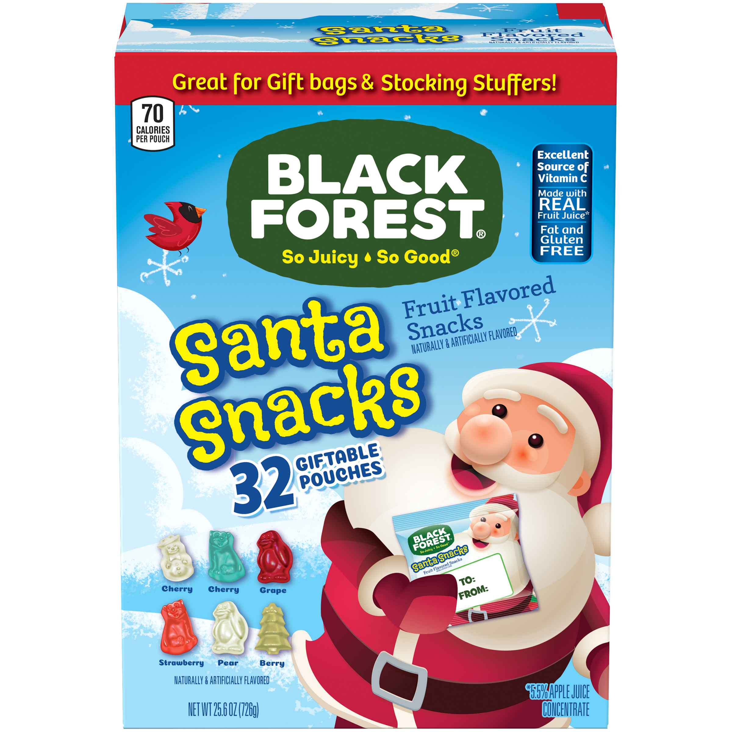 Black Forest Santa Snacks Christmas Fruit Snacks 32 Count Walmart