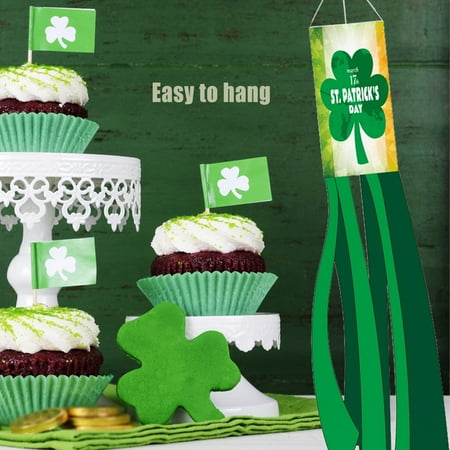 4 Pieces Balcony Decor Irish Windsock St.Patrick's Day Outdoor Banner ...