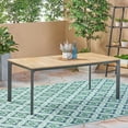 GDF Studio Becker Outdoor Aluminum and Wood Rectangular Dining Table ...