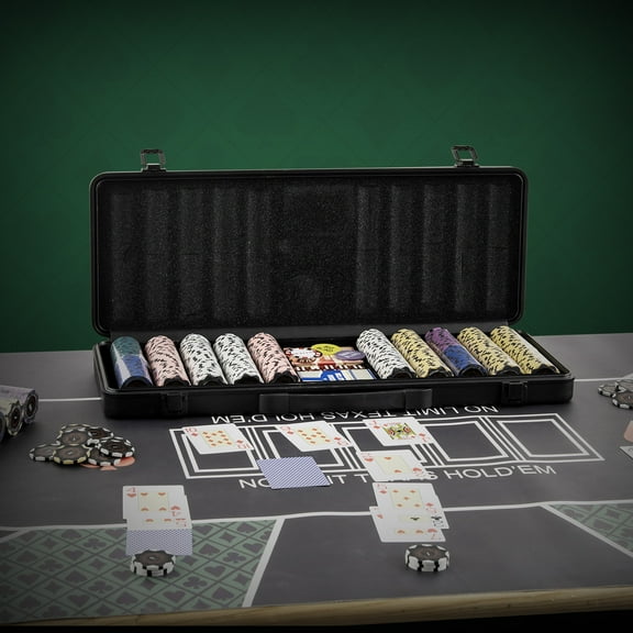 Crown Casino 500 Piece 13.5g Clay Poker Chips Set with Colored Chips ...