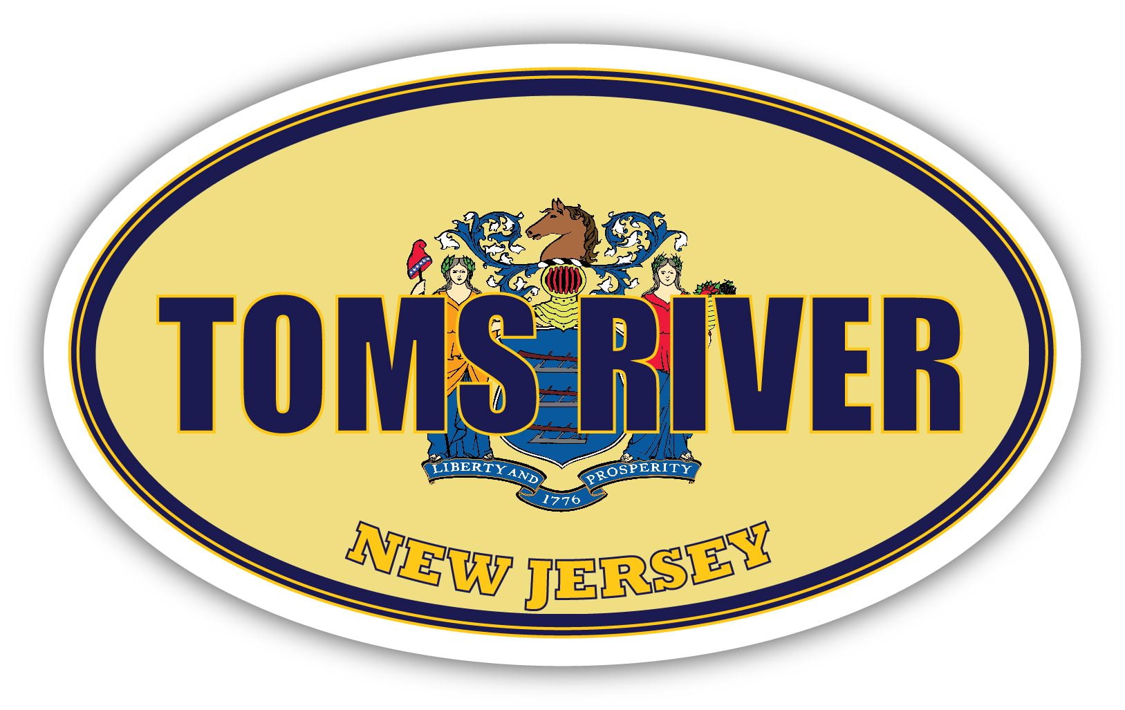 Toms River City New Jersey State Flag | NJ Flag Ocean County Oval State ...