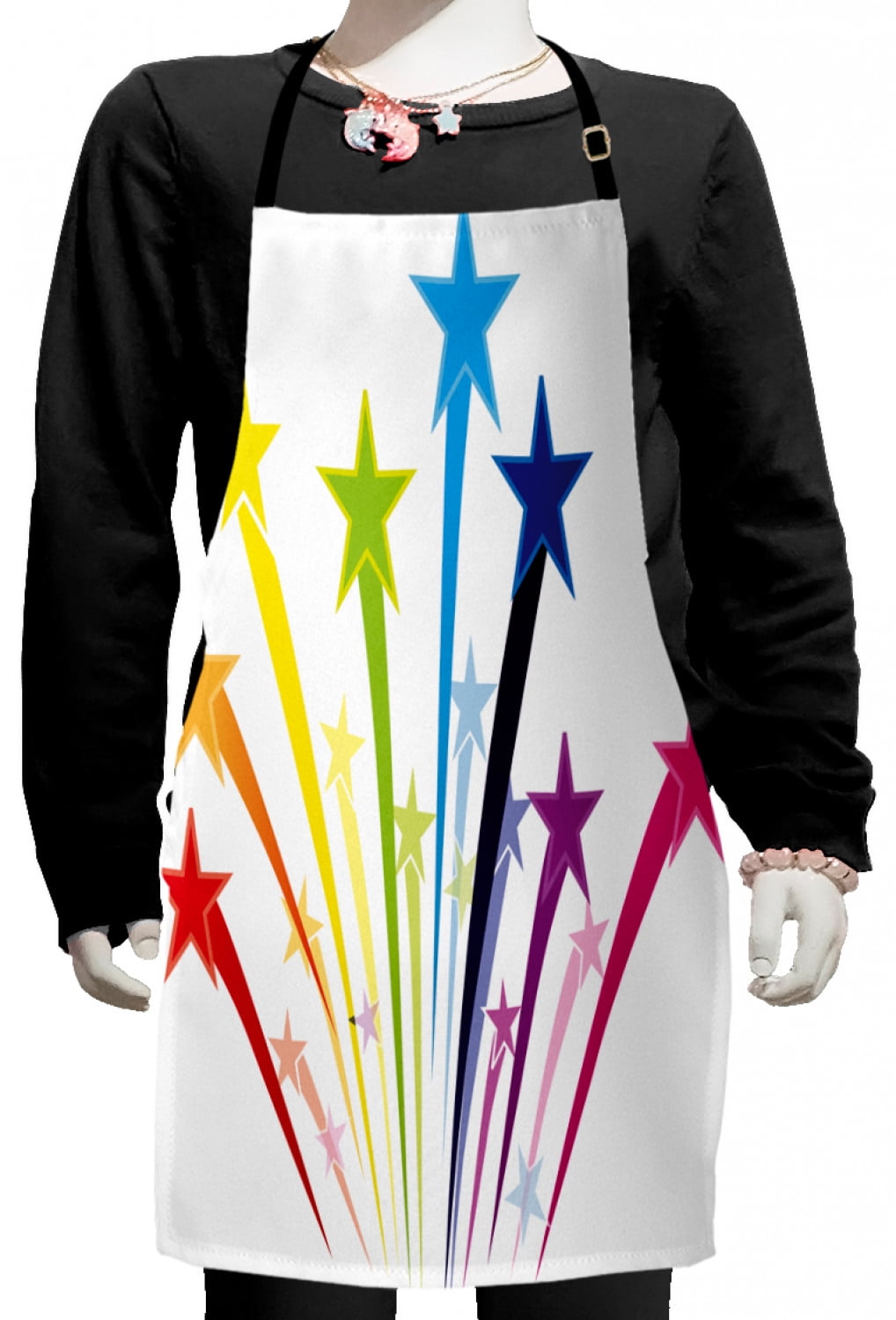 Colorful Kids Apron, Rainbow Colored Shooting Stars Illustration on ...