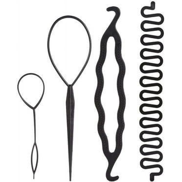19 Pcs Hair Braiding Tool, DIY Hair Styling Tool Kit Updo Ponytail ...