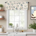 Blue Seashells Valances for Windows, Coastal Vintage Leaf Rustic ...