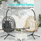 SWITTE Hanging Egg Chair with Stand, Outdoor & Indoor Swing Egg Chair ...
