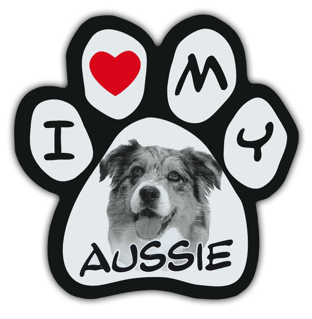 Picture Paws | Dog Paw Shaped Magnets: I Love My Aussie (Australian ...