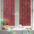 Brick Red Window Privacy Film, Rustic Vertical Dashed Lines Shabby Chic ...