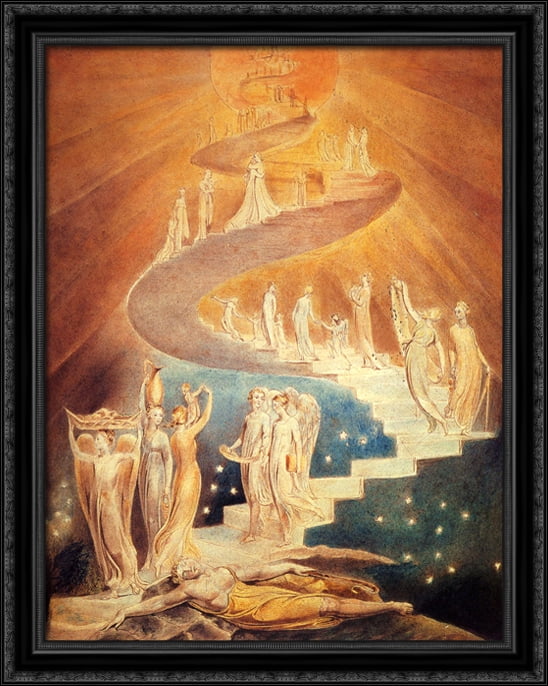 Jacob's Ladder 28x34 Large Black Ornate Wood Framed Canvas Art by ...