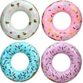 Playbees Sprinkle Donut Pool Floats - 4 Pack - Inflatable Floaties for ...