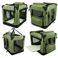 EliteField 3-Door Folding Soft Dog Crate with Carrying Bag and Fleece ...