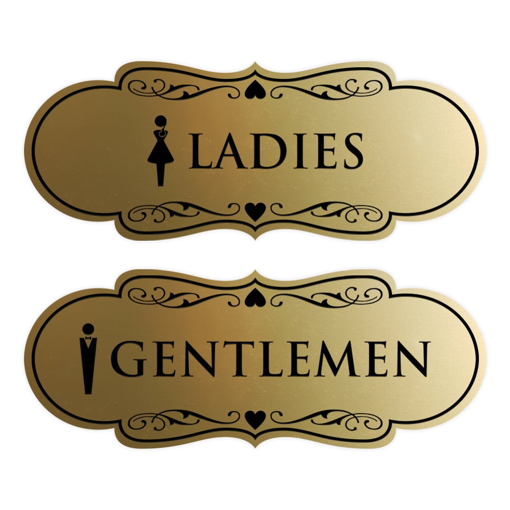 Designer Ladies and Gentlemen Figurines Restroom Signs, Set of 2 ...