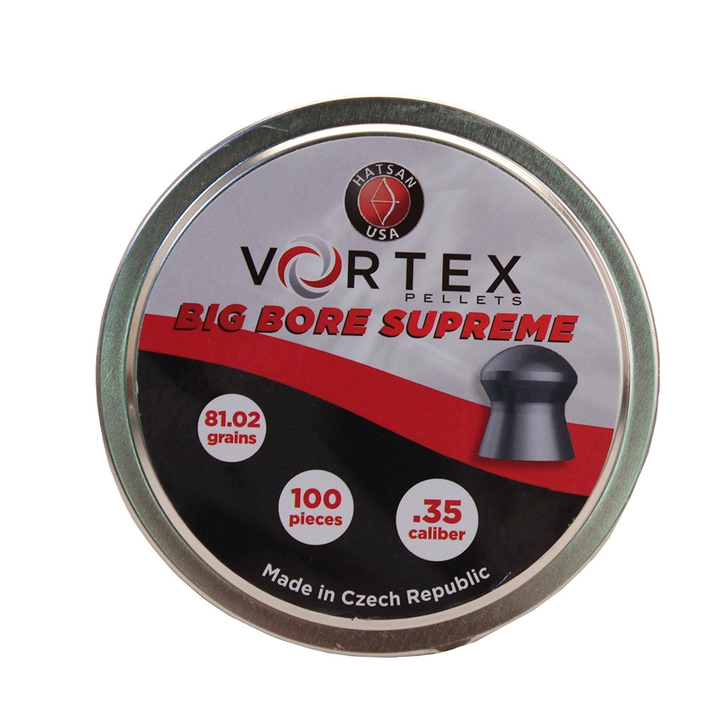 Hatsan Vortex Supreme Airgun Pellets .35 Caliber 81 Grains Round Nose ...