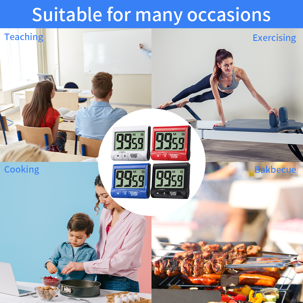 4pcs/set Timer Digital Display Kitchen Timer Electronic Mini Countdown ...