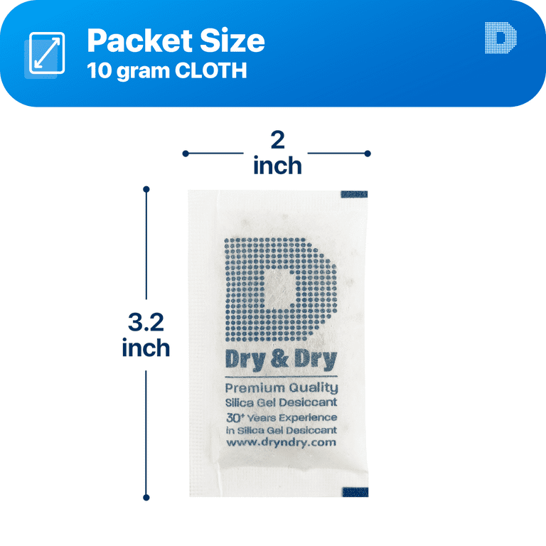 Desiccant Packs 100-Pack Silica Gel Packets (2g Each) – Reusable ...