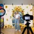 12x8ft Photo Backdrop, Sunflower Soft Polyester Backdrop Curtains ...