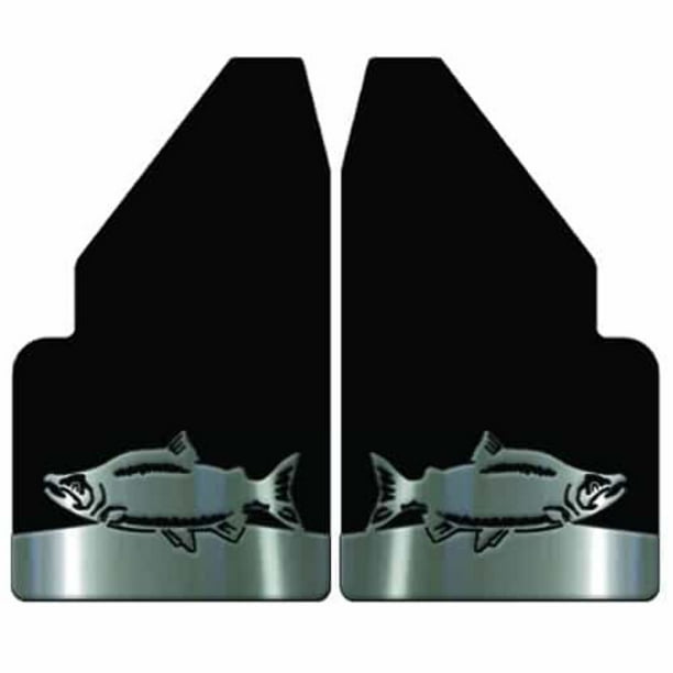Universal Mud Flaps 14 Wide Rear With Chinook Salmon Stainless Steel ...