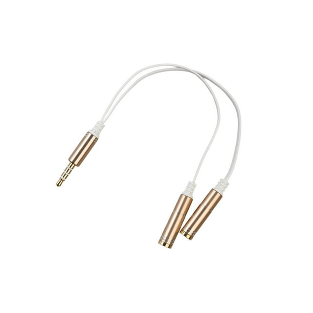 TRRS Headphone Splitter 3.5mm Jack 4-Pole Male to Dual Female Headset ...