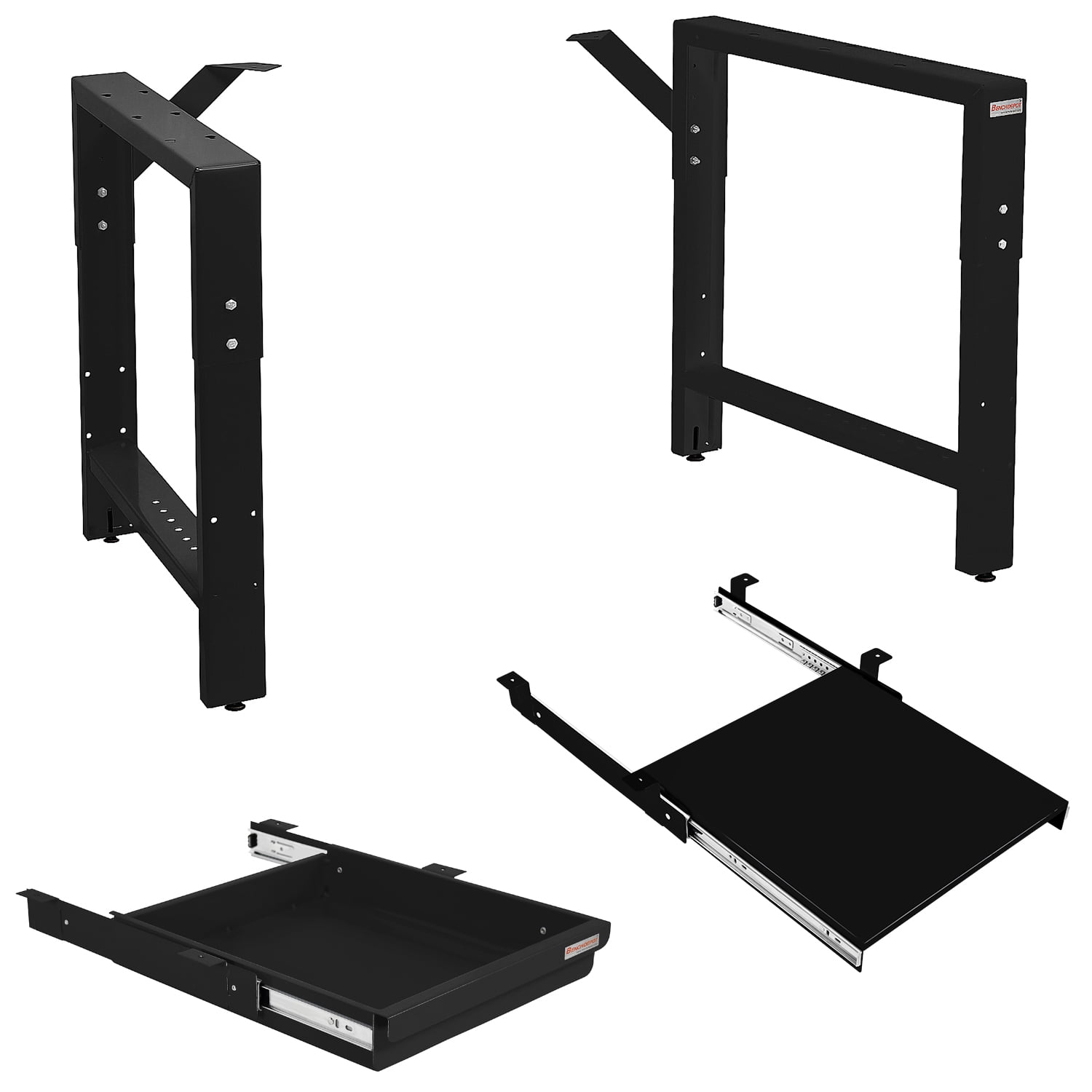 Garage Workbench Table Frame 20" Depth and Pullout Shelf and 2" High ...