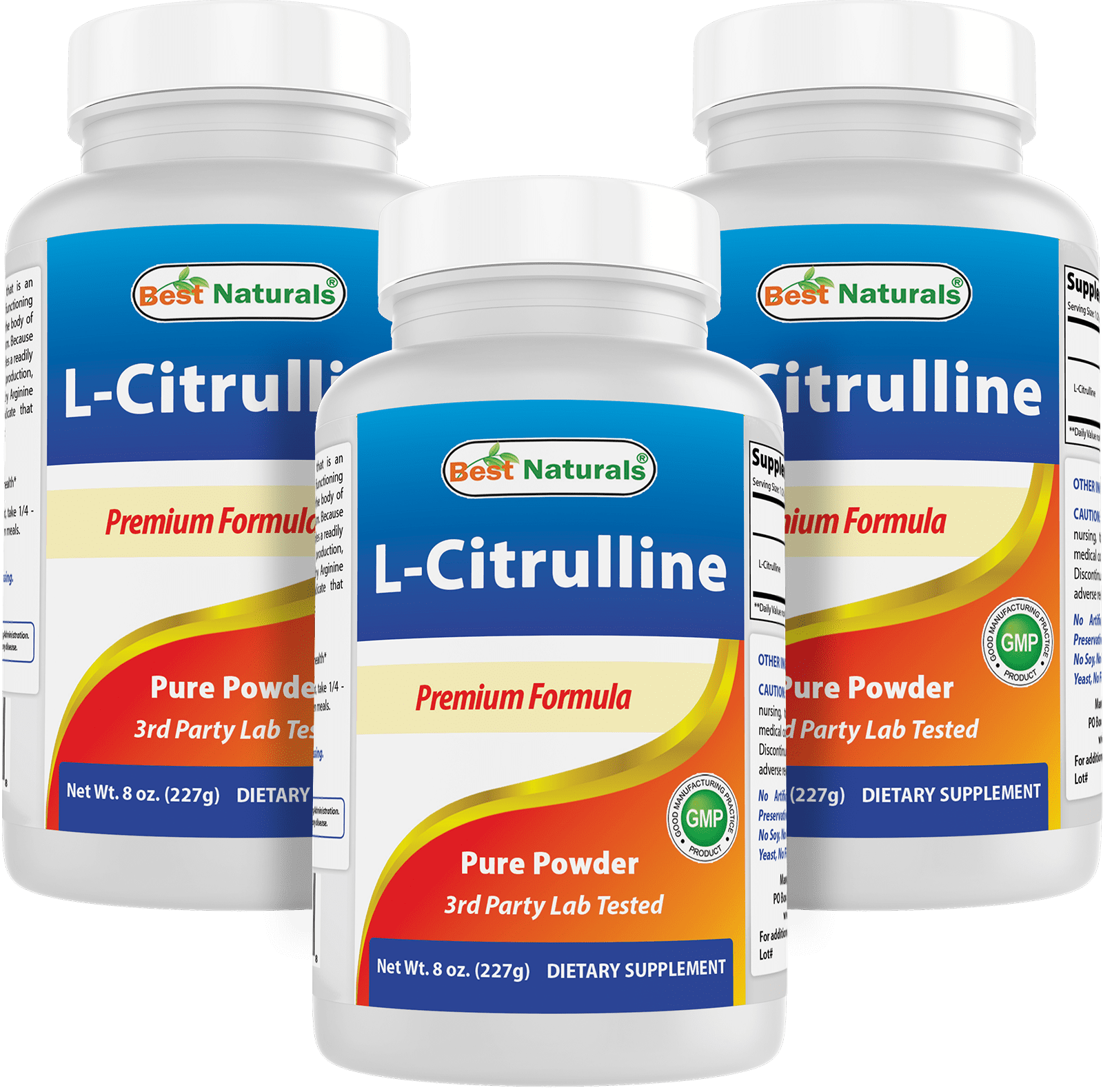 3 Pack Best Naturals L-Citrulline Powder 8 OZ - Walmart.com