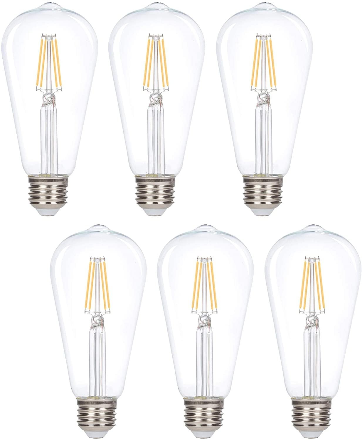 Simba Lighting LED Edison ST21 6W 60W Equivalent Light Bulbs 120V ...