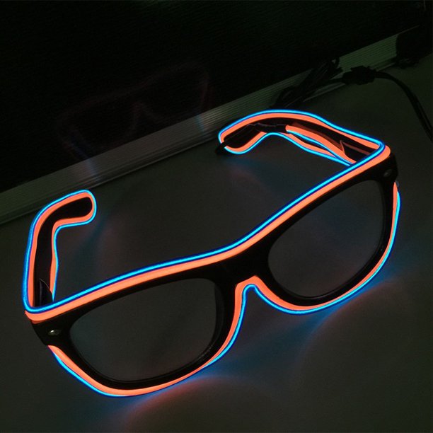 Light Up El Wire Neon Rave Glasses Glow Flashing Led Sunglasses