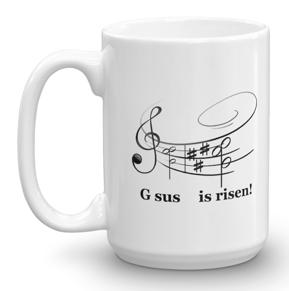 Gsus Is Risen, White Ceramic 15oz Christian Music Pun Coffee & Tea Mug ...