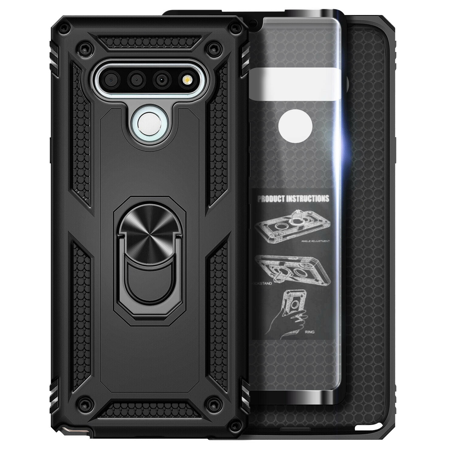 For LG K51 Case, LG Reflect with Tempered Glass Screen Protector (Full ...