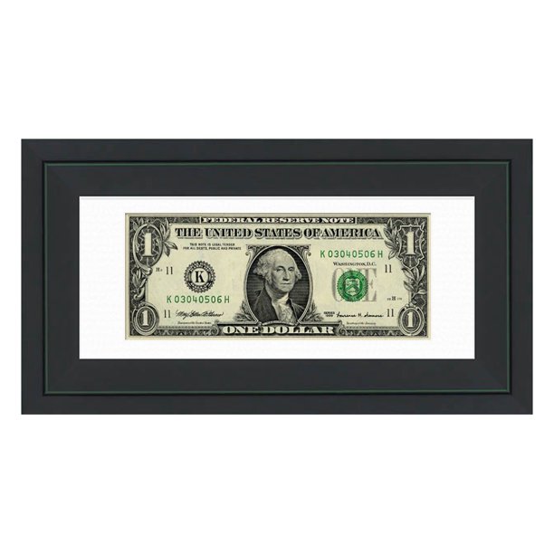 Dollar Bill Frame For Your First Dollar - Black with Green Pinstripe ...