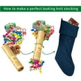 EDHITNR Large Knitted Christmas Stocking, Holiday Gift Bag with Diamond ...