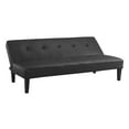 Naomi Home Black Convertible Futon Sofa for Small Living Room, Modern ...