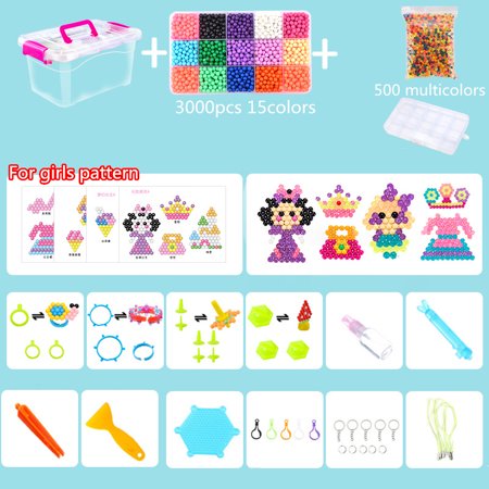 3500/9500pcs DIY Fuse Bead Plastic Fuse Beads Toys Funny For Kid DIY ...