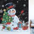Black Snowman Christmas Privacy Window Film, Decorative Stained Glass ...