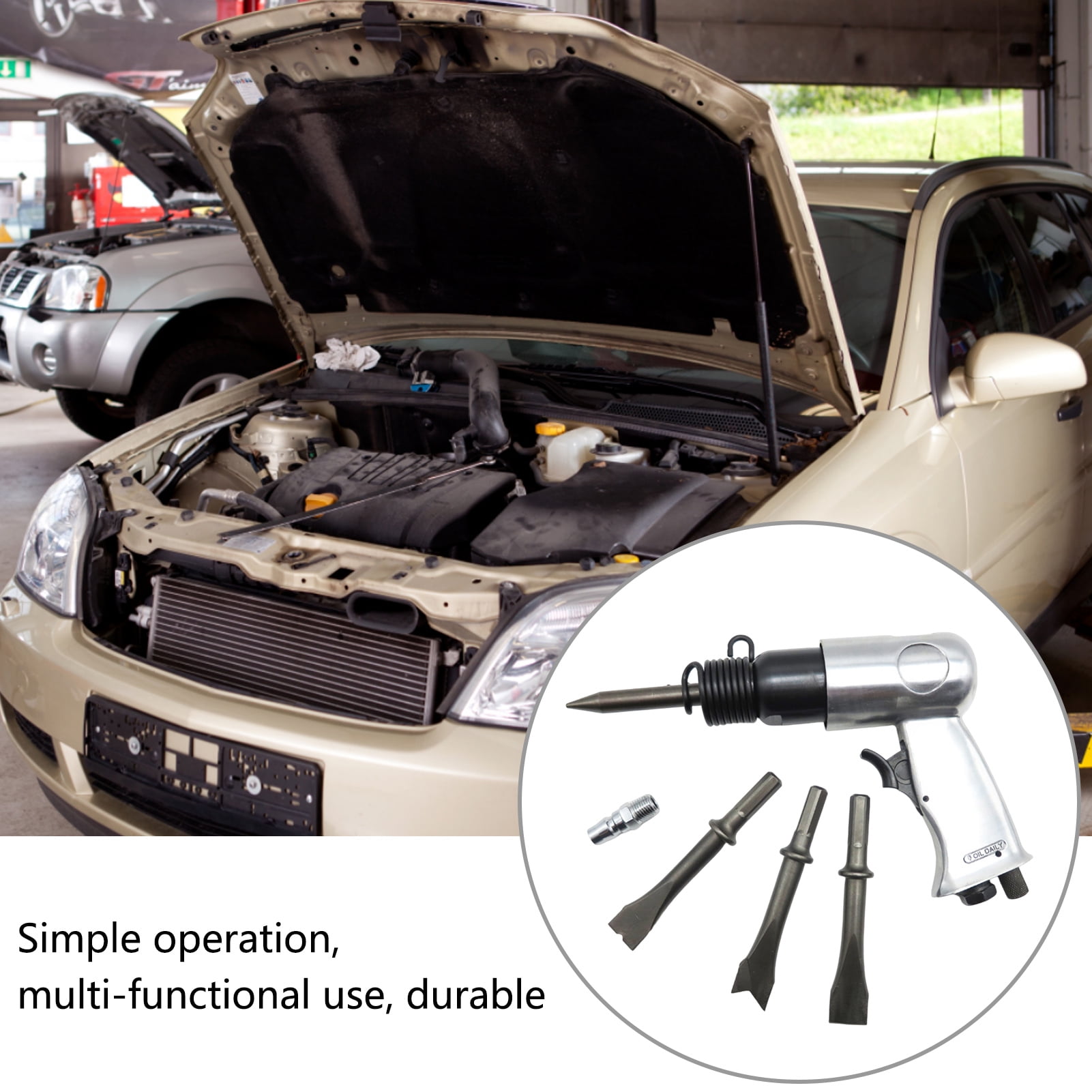 Heavy Duty Air Chisel Set - 150mm Straight Industrial Pneumatic Hammer ...