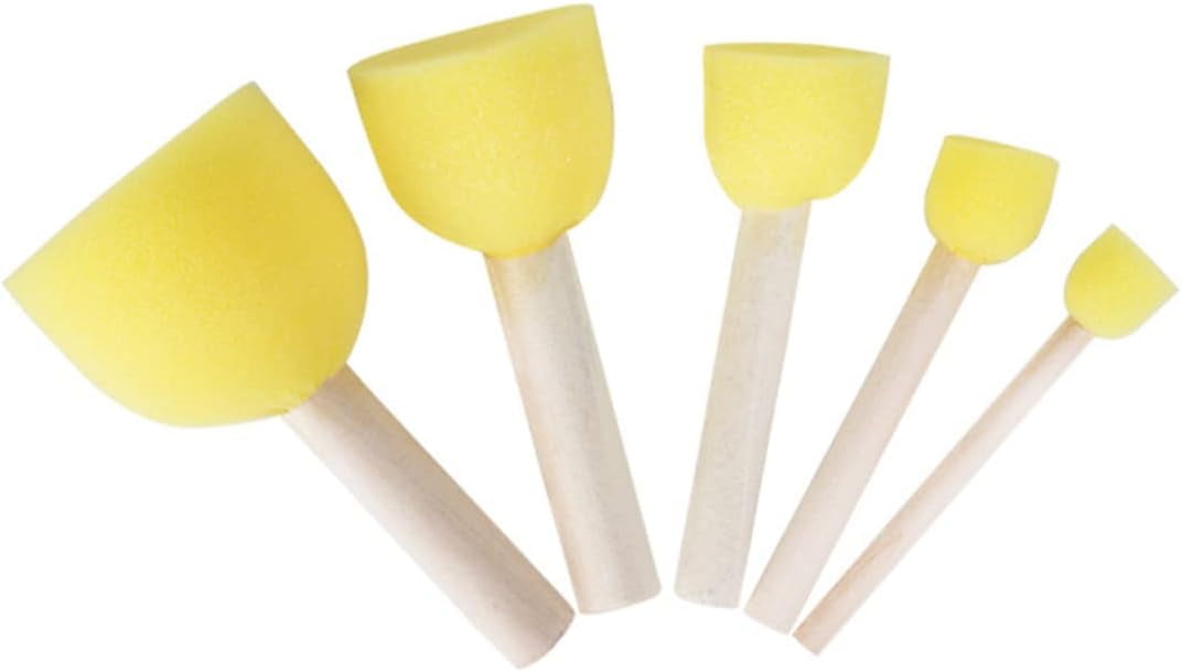 15pcs Foam Paint Brush Tools for Kids Foam Sponge Round Foam Brush ...