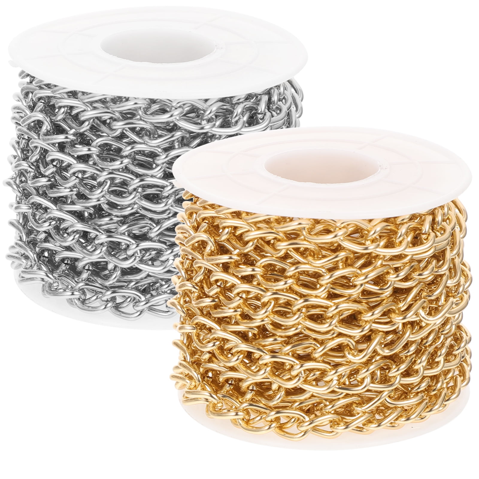 2 Rolls of Colorfast Aluminum Chain Diy Light Chain Jewelry Making ...