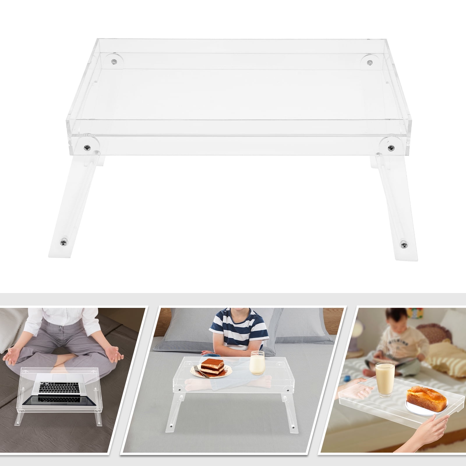 Escritorio plegable transparente para regazo, bandeja de acrílico para ...