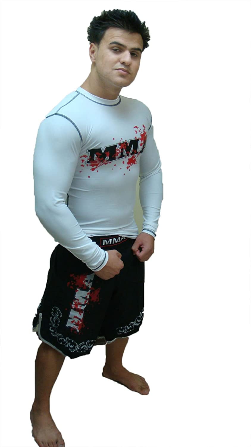 Woldorf USA Rash Guard White Full Sleeve Size 2XL MMA Logo Sparring ...