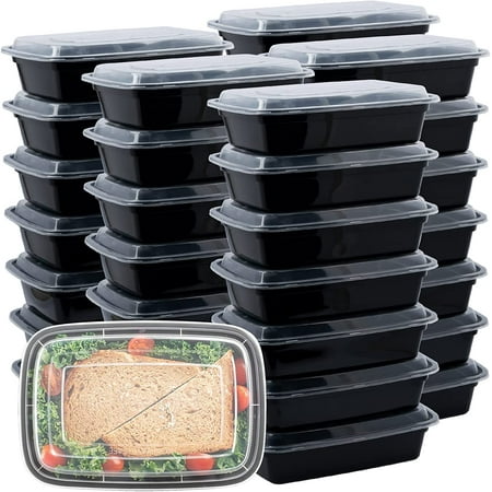 30 Pack Single Compartment Lunch Containers,24 OZ Meal Prep Containers ...